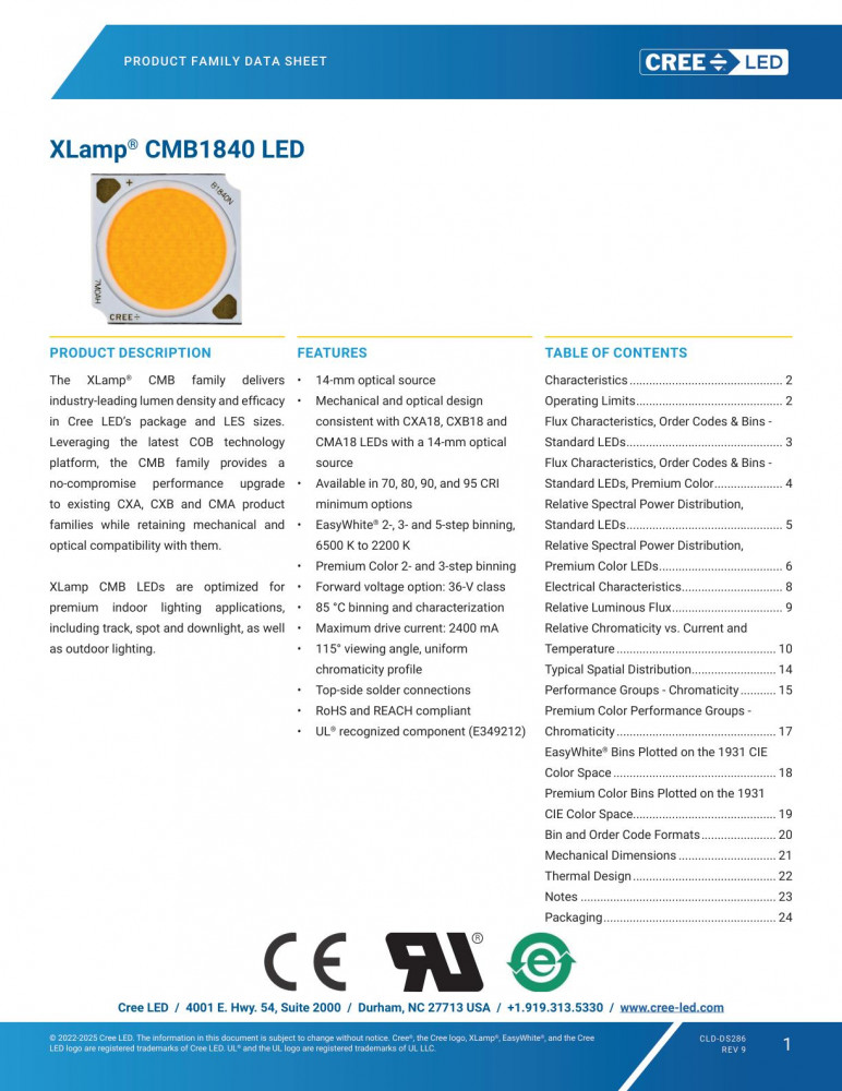 CMB1840 datasheet page 1