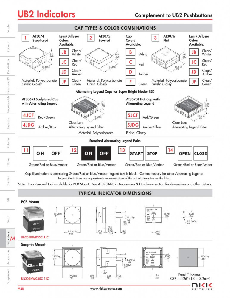 NKK Switches UB-series technical document page 3