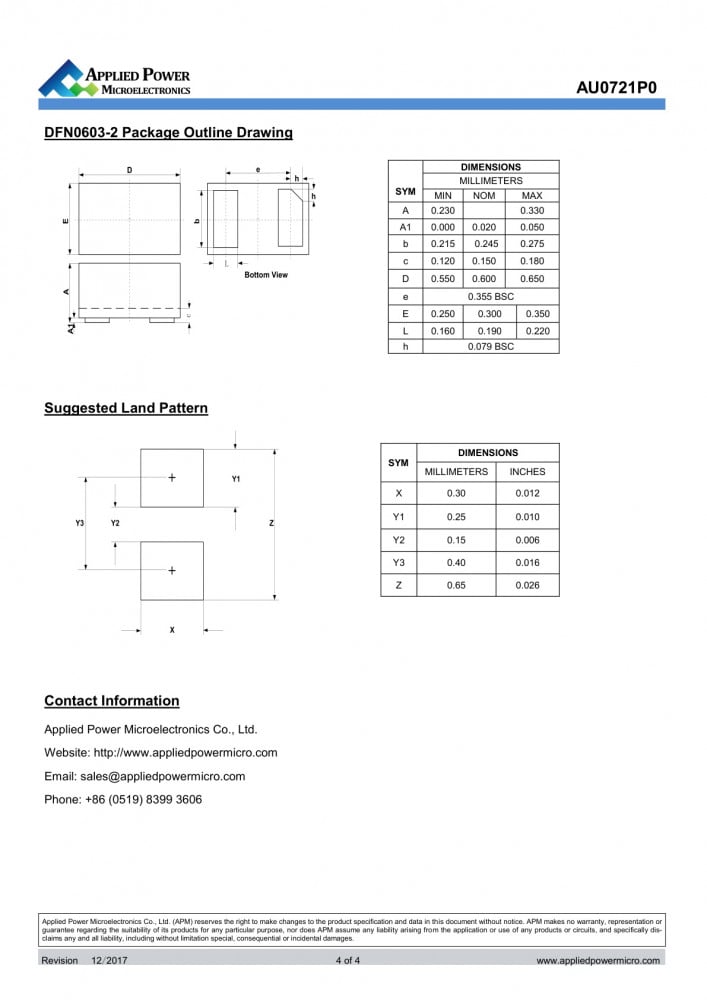 AU0721P0 datasheet page 4