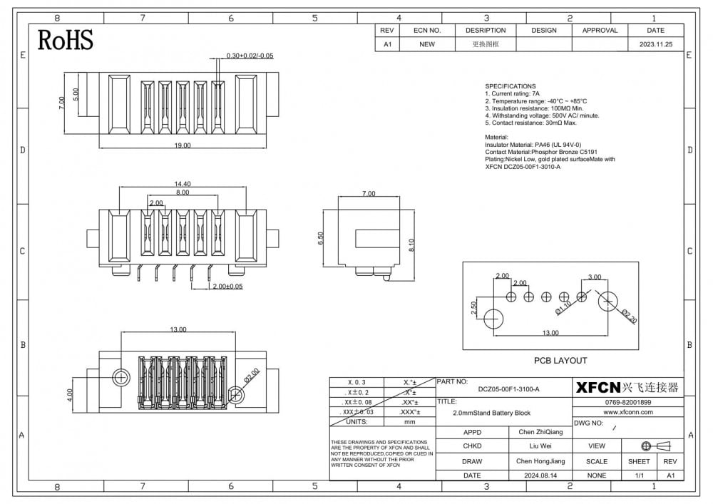 XFCN DCZ05-00F1-3100-A technical drawing preview