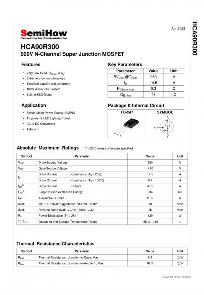 HCA90R300 document page 1