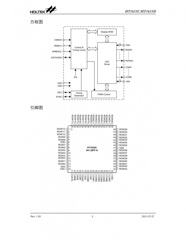 HT1635C datasheet page 2