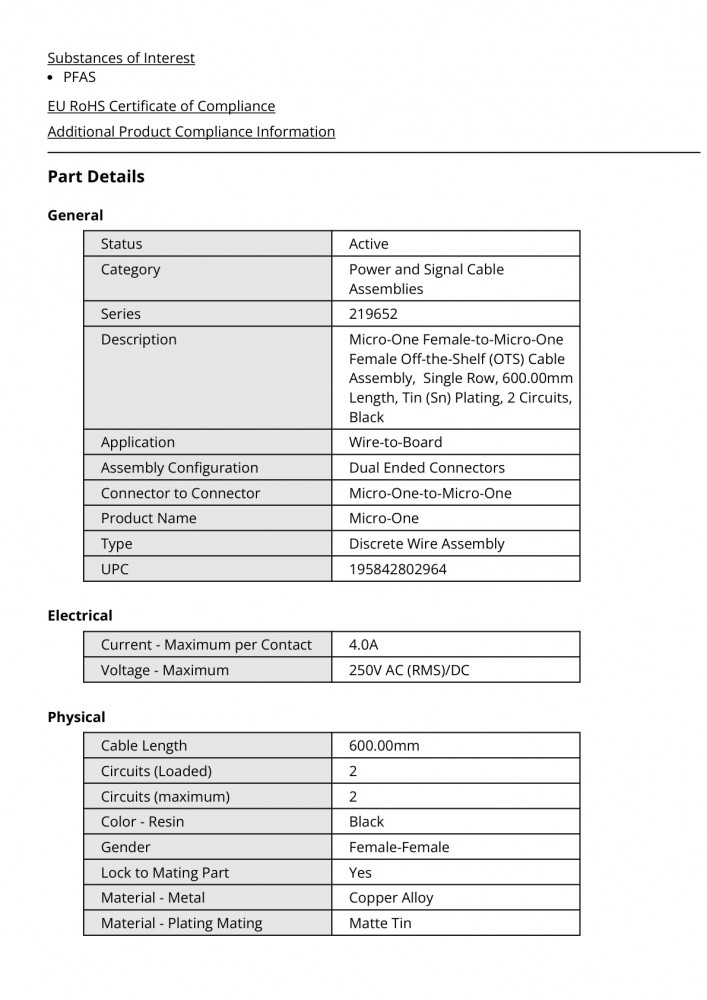 MOLEX 2196521024 product drawing, page 2