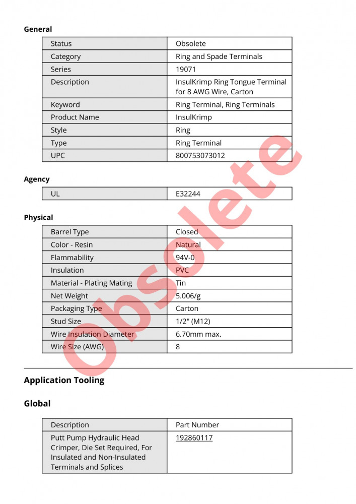 Technical document image 2 for MOLEX 190710334