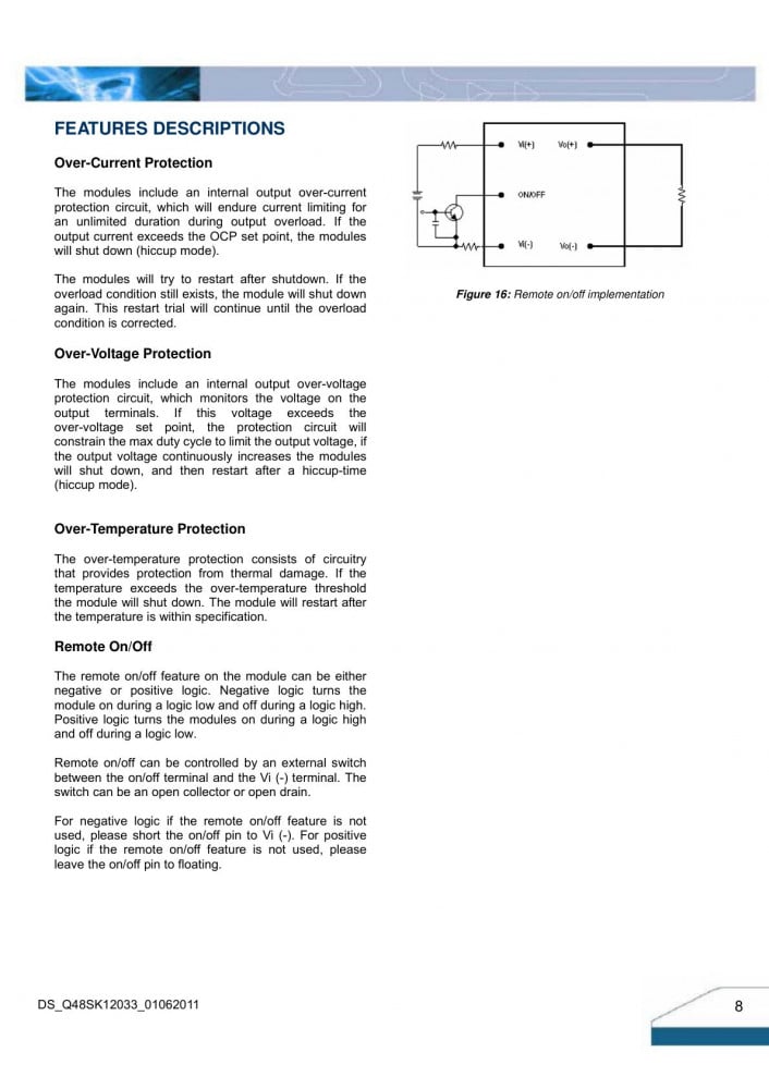 DELTA Q48SK12033NRFA datasheet page 8