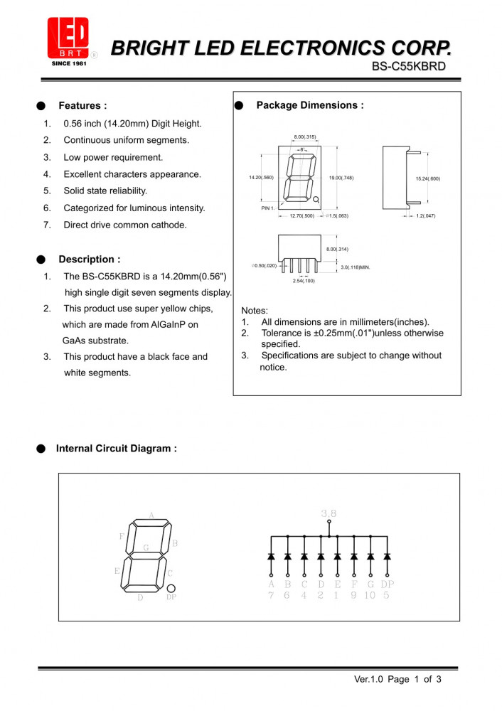BS-C55KBRD product documentation, page 1