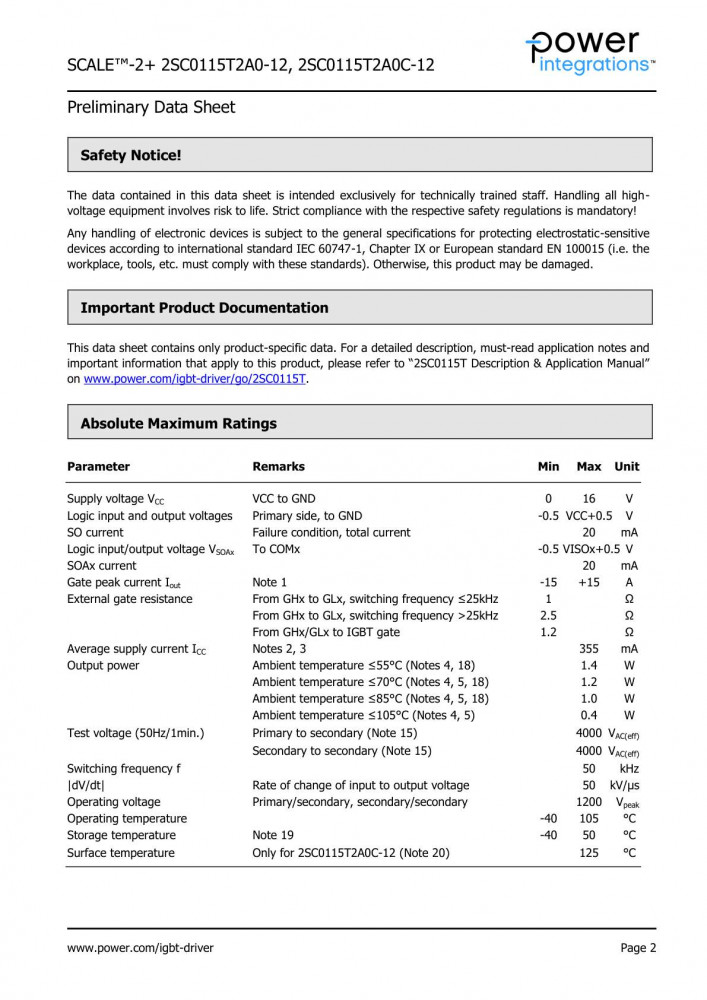 2SC0115T2A0C-12 datasheet page 2