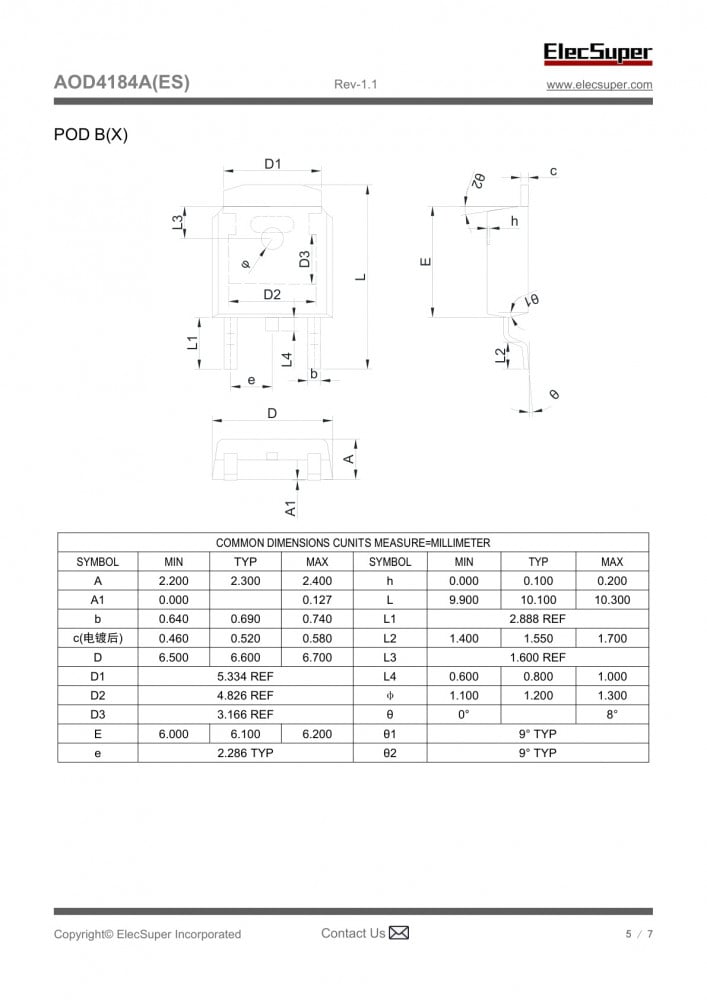 AOD4184A(ES) datasheet page 5