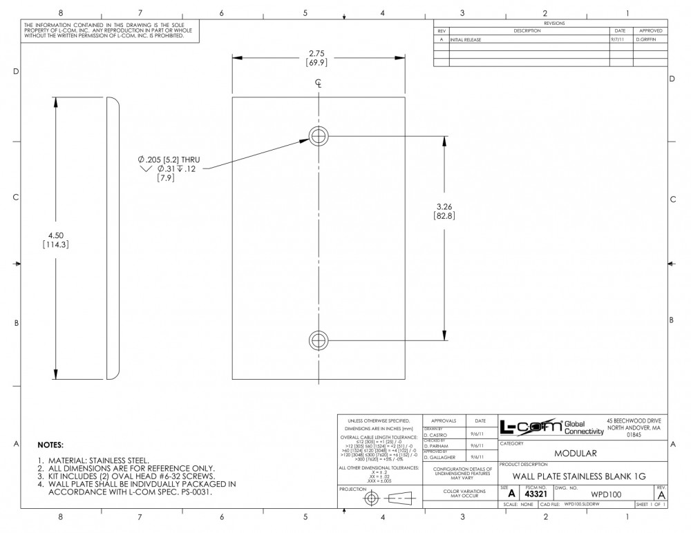 L-com WPD100 technical document page