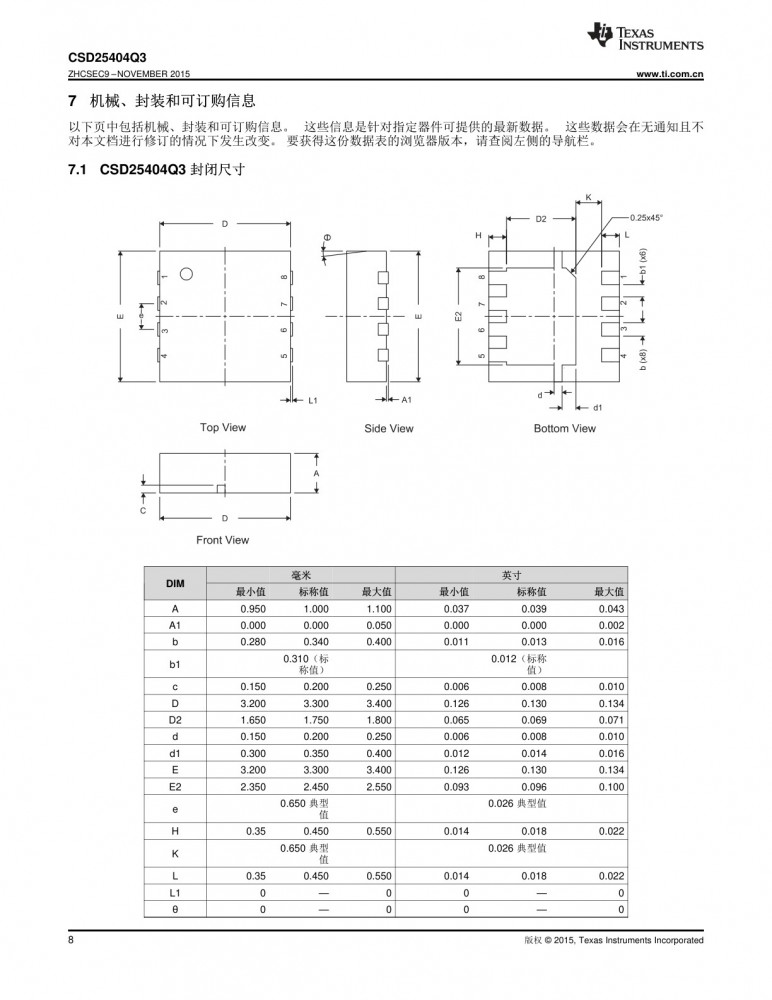 CSD25404Q3 datasheet page 8