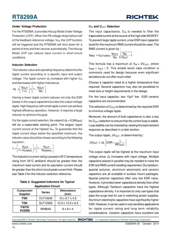 RT8299A technical document page 10