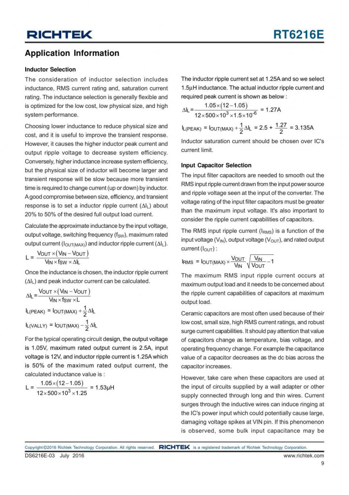 RT6216E datasheet page 9