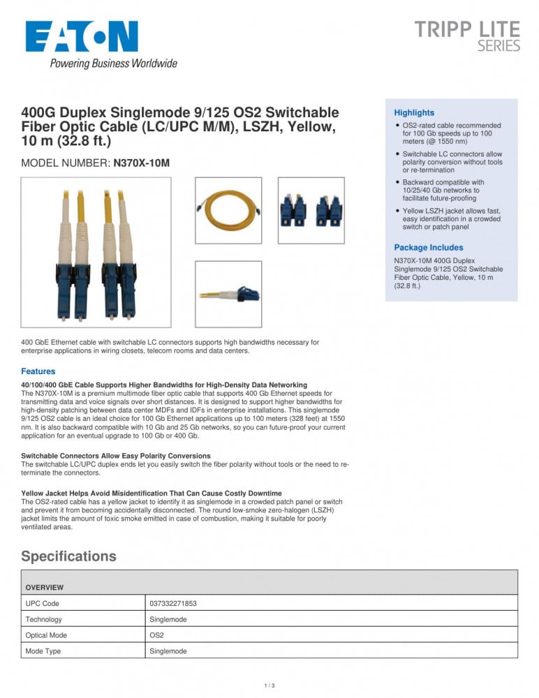 N370X-10M technical document page 1