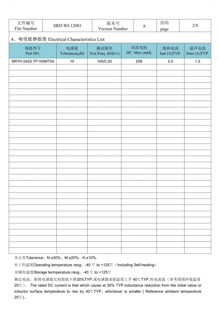SRYH0420YF100M approval document page 4