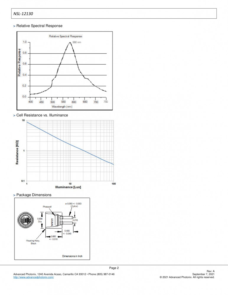 NSL-12130 datasheet page 2