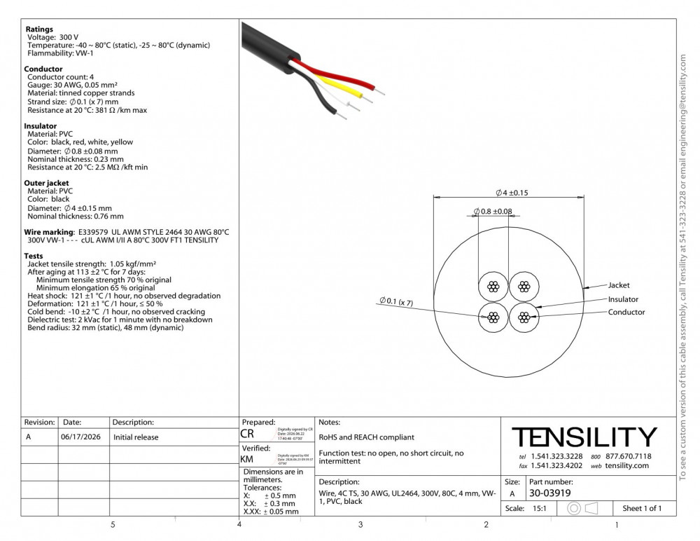 Technical drawing preview for Tensility International 30-03919