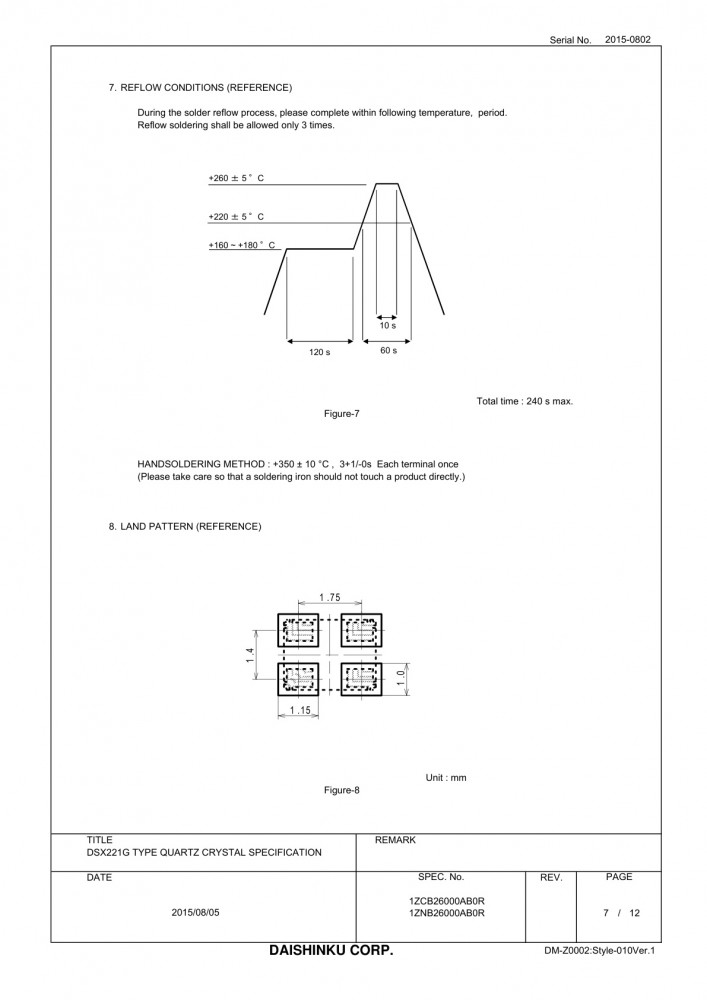 KDS DSX221G specification page 8