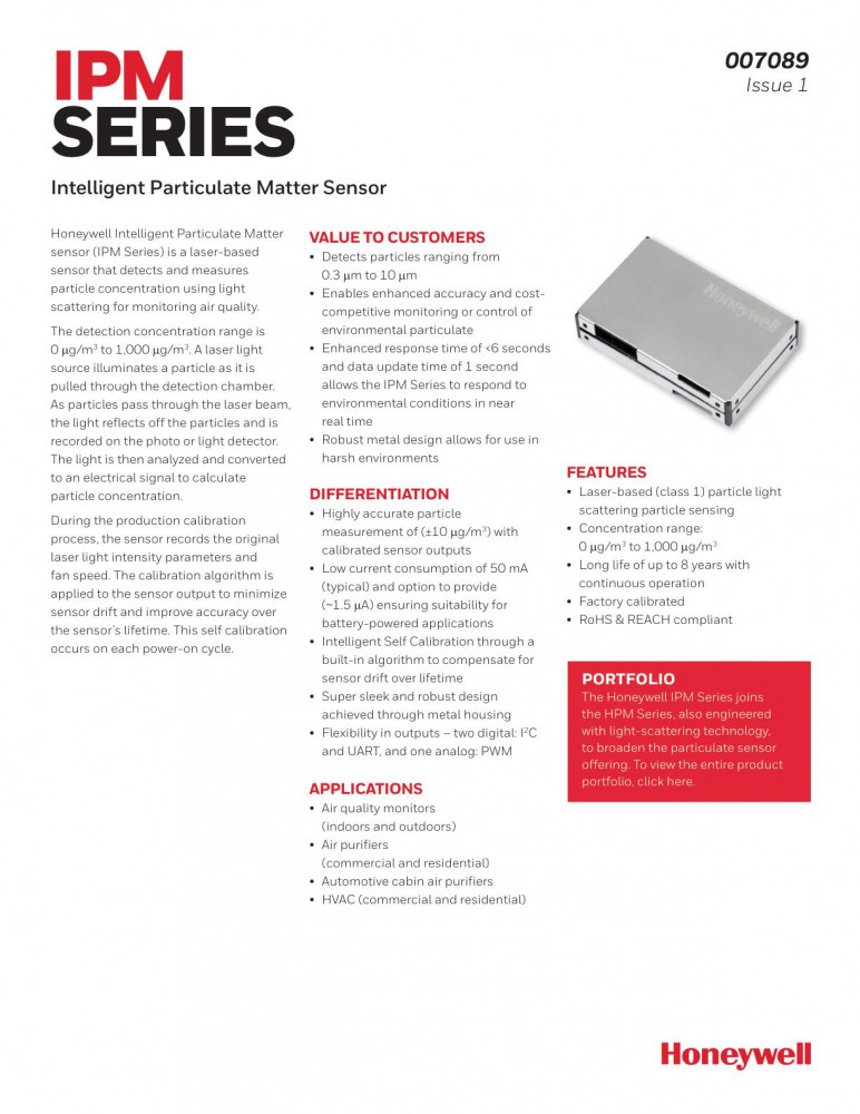 Honeywell IH-PMC-001 document page 1