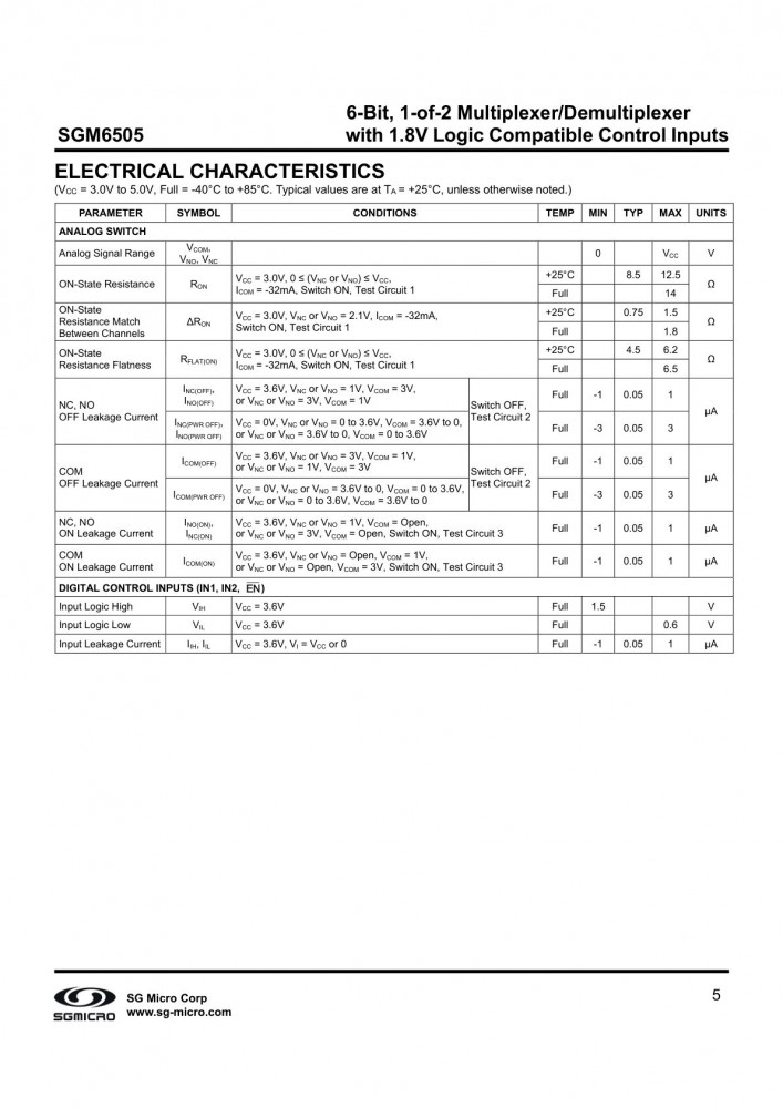 SGM6505 datasheet page 5