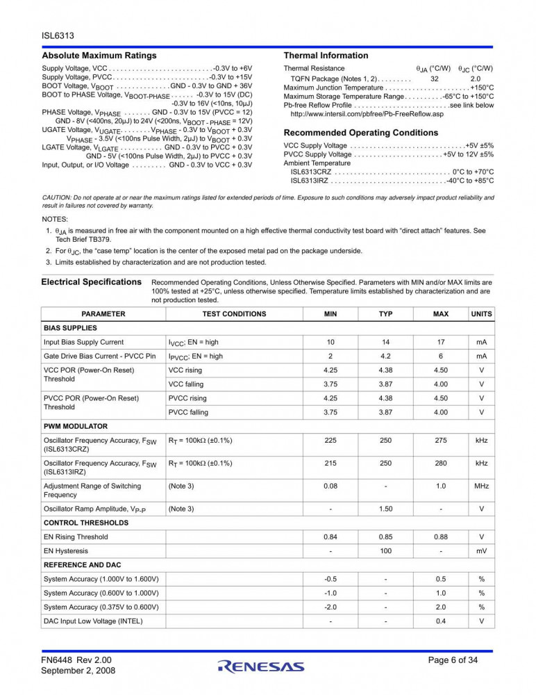 ISL6313IRZ datasheet page 6