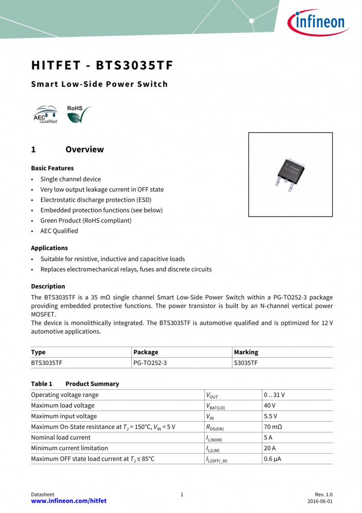 BTS3035TF datasheet page 1