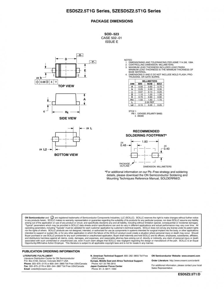 ESD5Z3.3T1G datasheet page 5