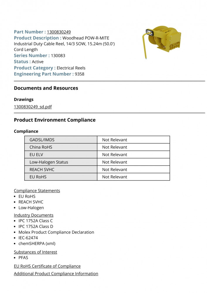 MOLEX 130083-0249 technical drawing page 1