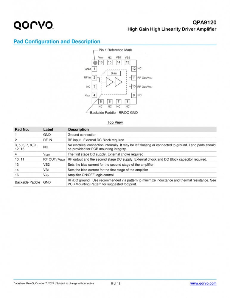 QPA9120 technical document page 8