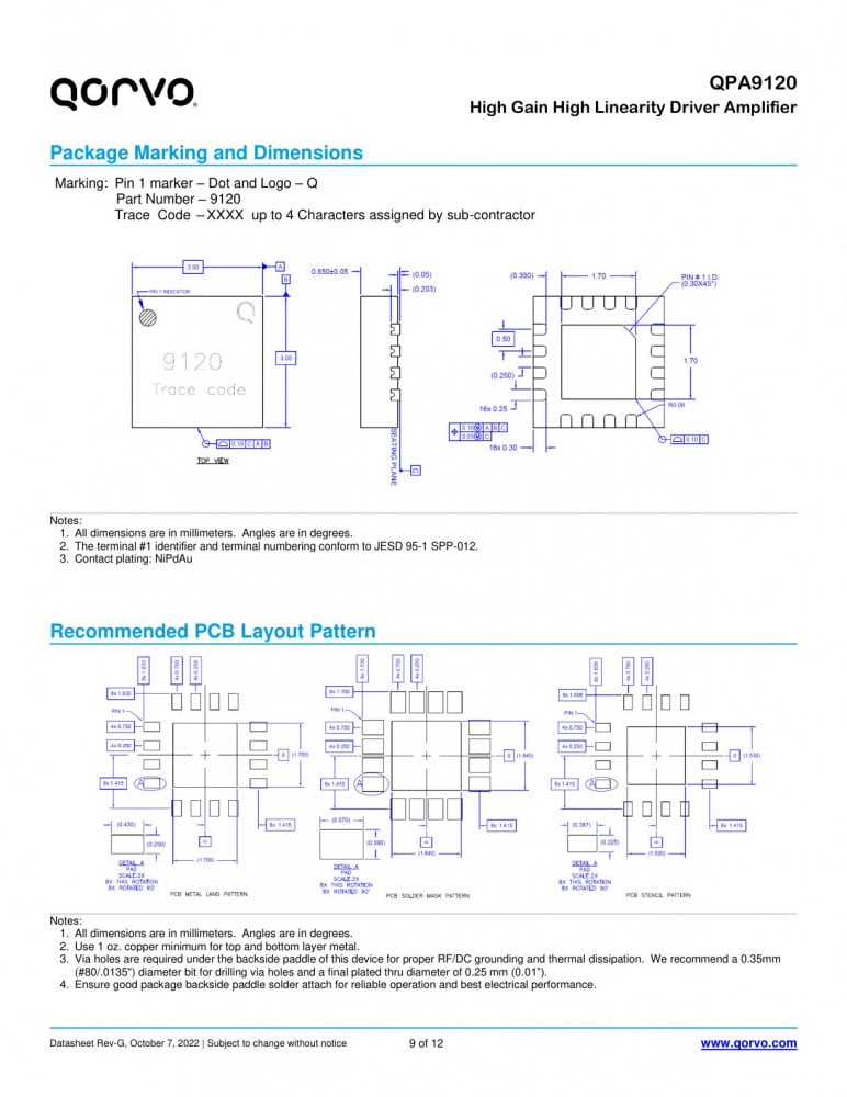 QPA9120 technical document page 9