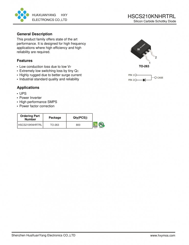 HSCS210KNHRTRL datasheet page 1