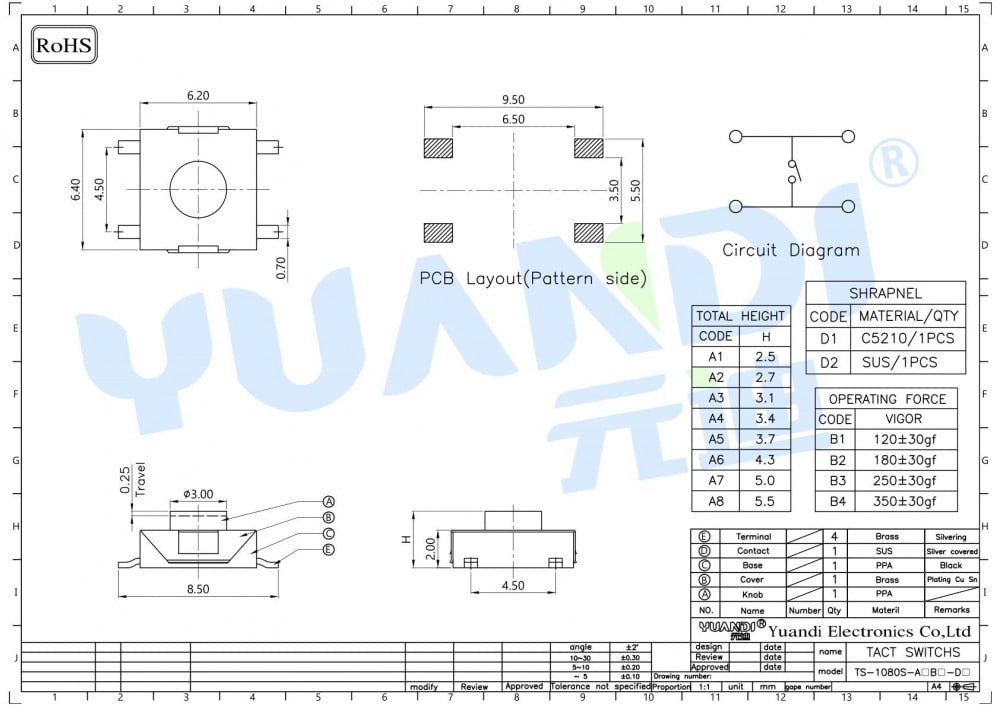 YUANDI TS-1080S-A3B2-D2 technical document page 1