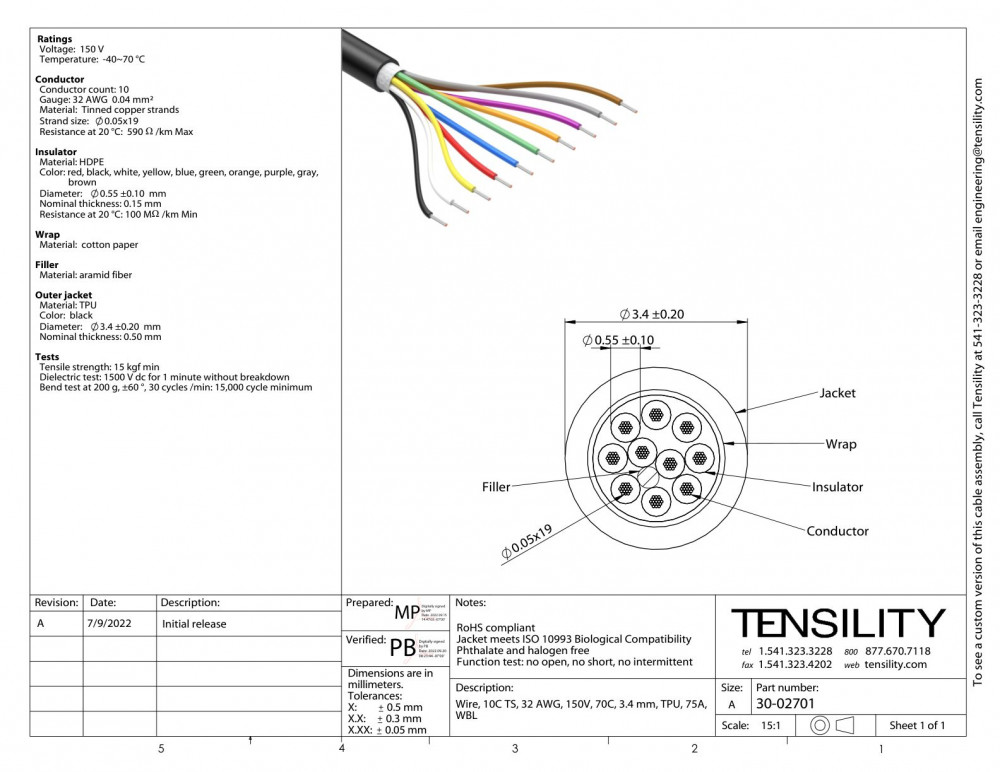 Tensility International 30-02701 product drawing