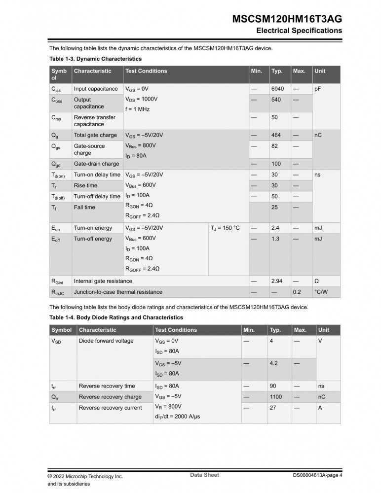 MSCSM120HM16T3AG technical document page 4