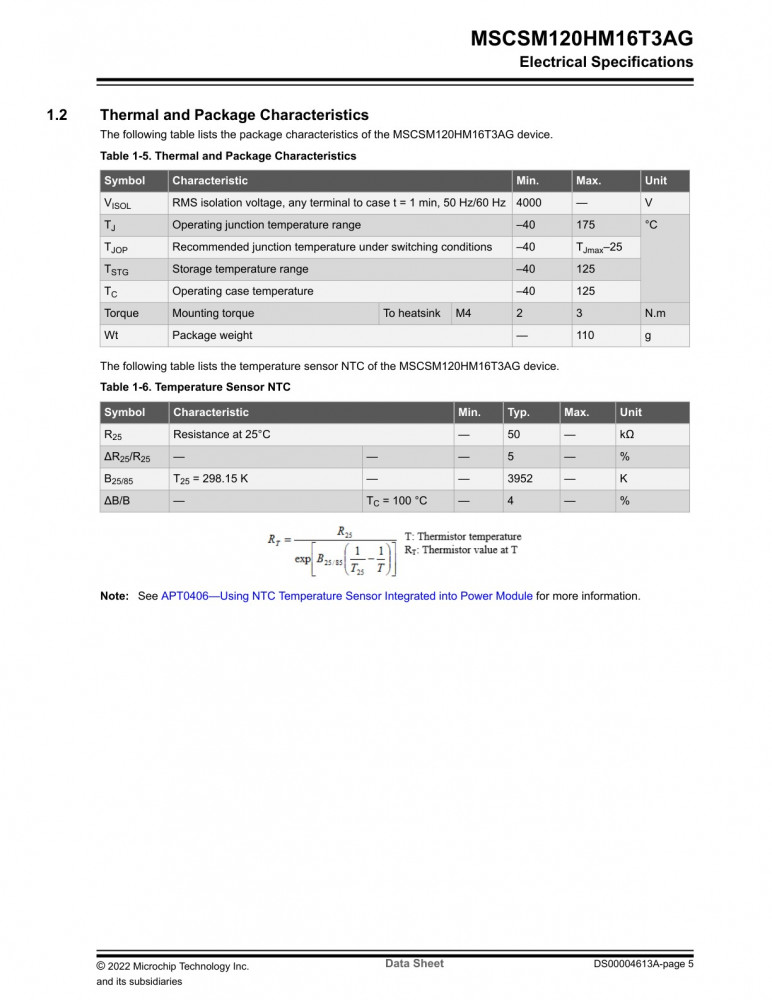 MSCSM120HM16T3AG technical document page 5