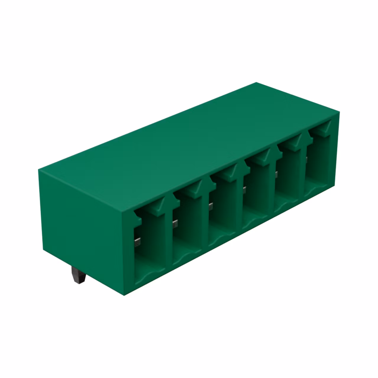 3.81mm Pitch Eurostyle Right-Angle PCB Header, Green Housing, 6 Circuits for sale