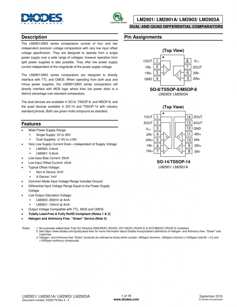 LM2901AS14-13 datasheet page 1