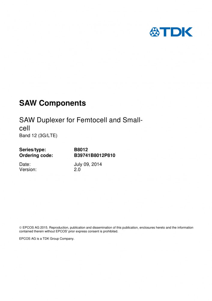 B39741B8012P810 datasheet page 1