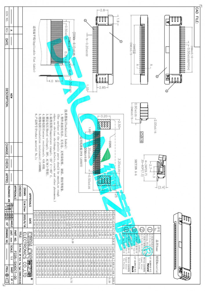 DEALON FC05-S10DCT-00 technical drawing
