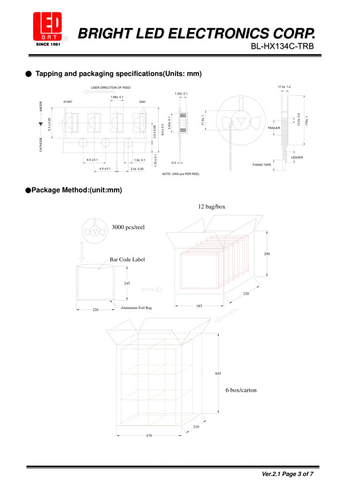 BL-HX134C-TRB technical document page 3