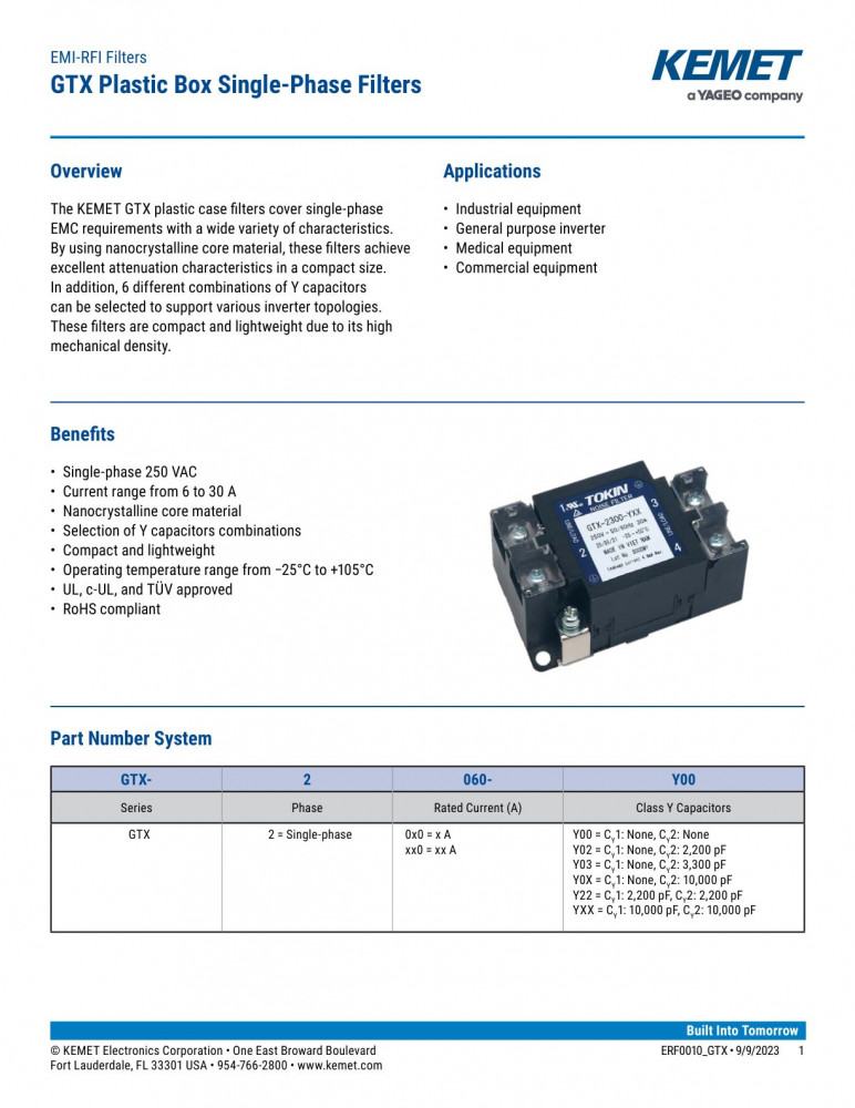 GTX datasheet page 1