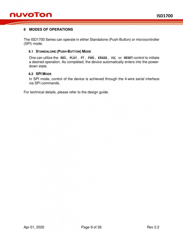 ISD17120PY datasheet page 9