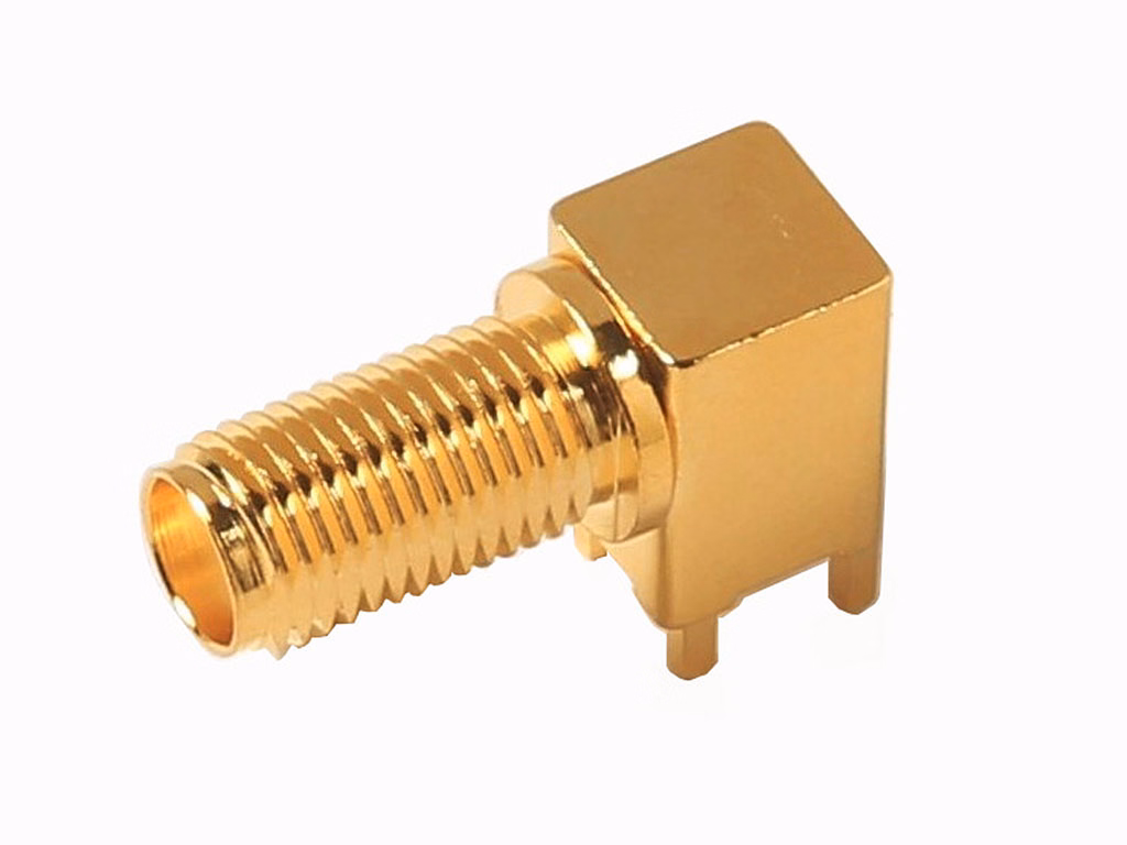 SMA Plug, Straight, Crimp, LMR-240 Cable, Brass Body, Gold (Au) Plated, Tray, 50 Ohms