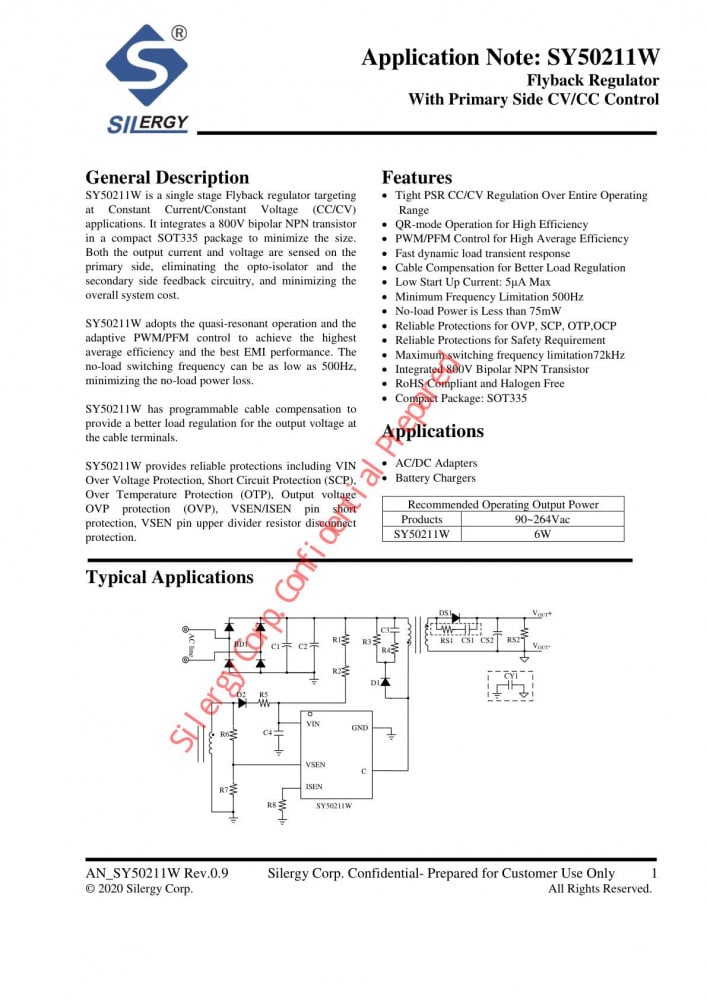 SY50211WAZC datasheet page 1