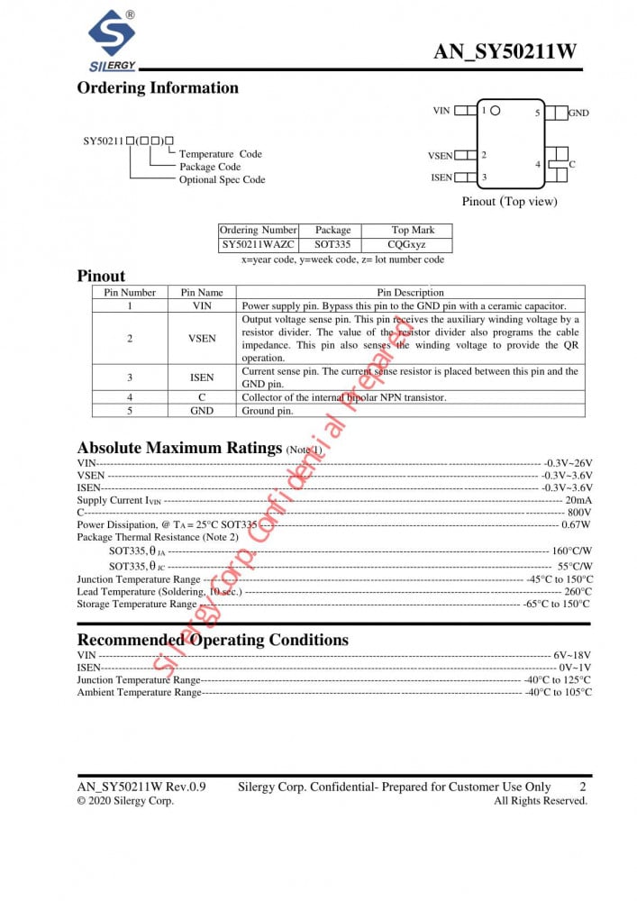 SY50211WAZC datasheet page 2