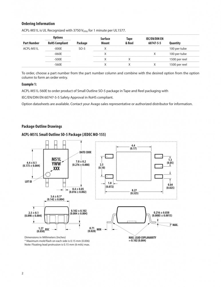 ACPL-M51L-560E datasheet page 2