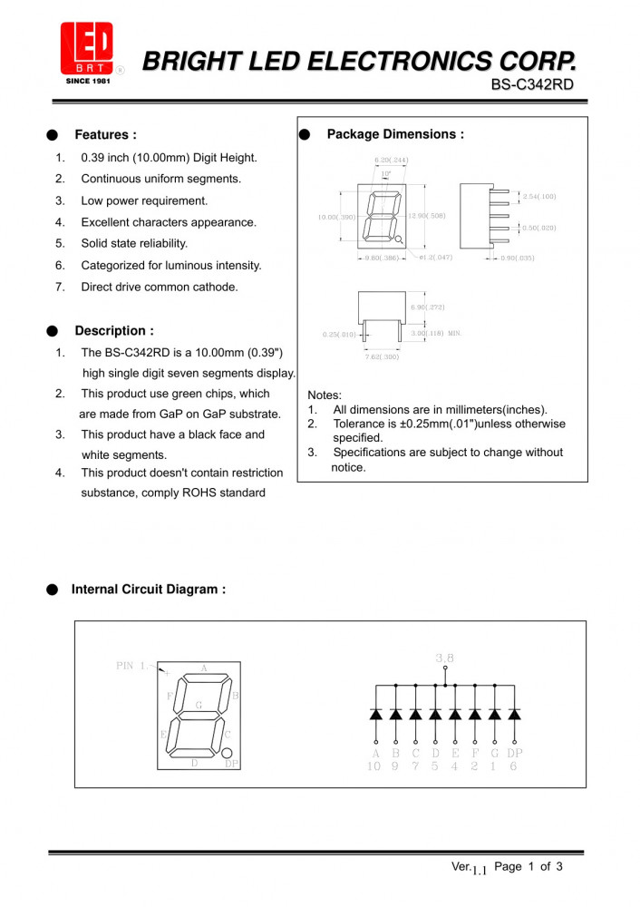 BS-C342RD datasheet page 1
