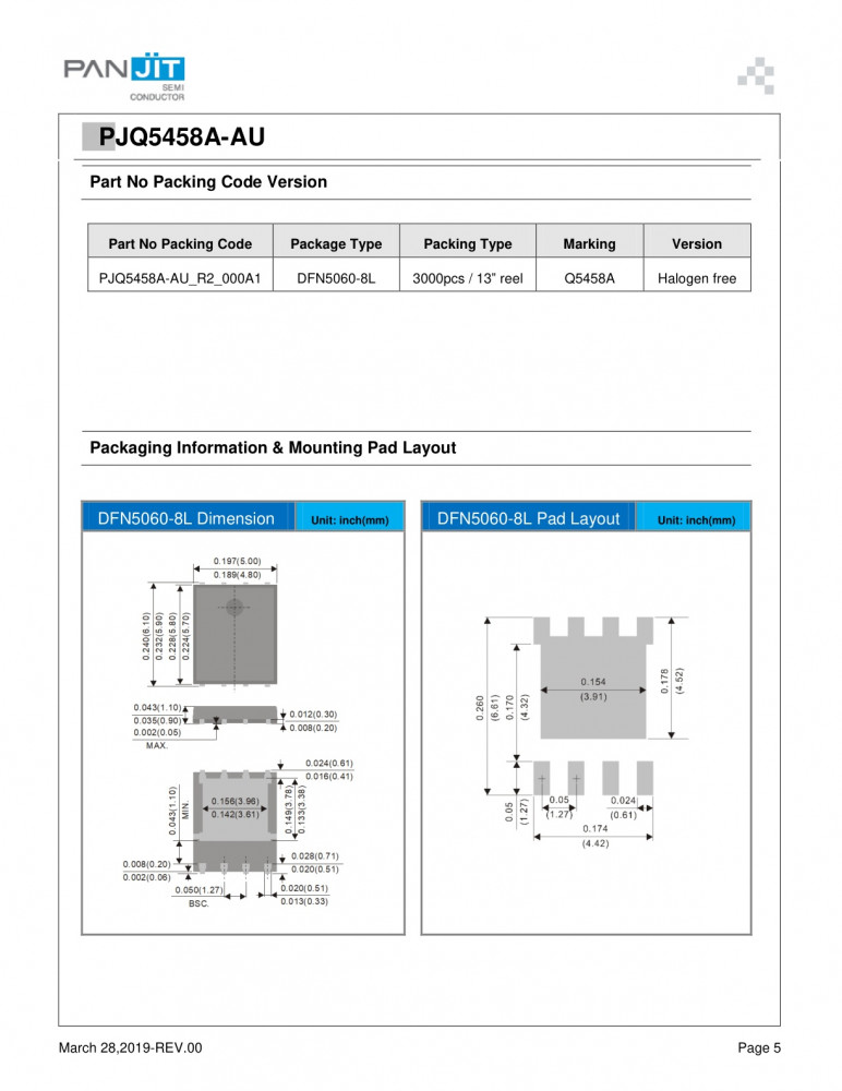 PJQ5458A-AU datasheet page 5