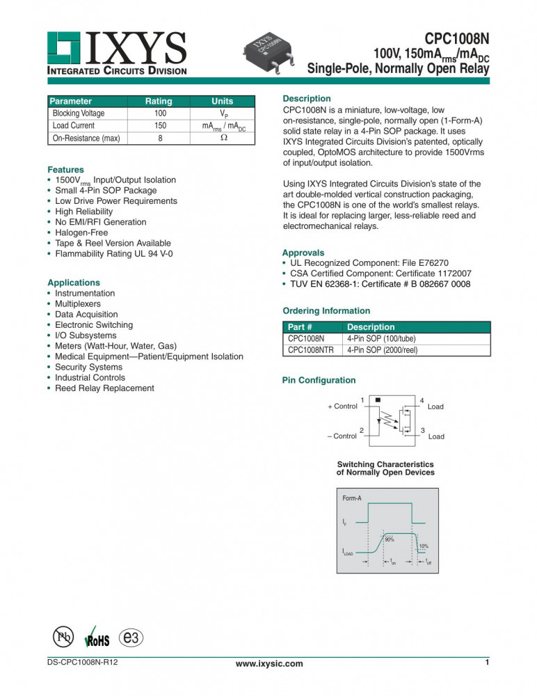 CPC1008N technical document page 1