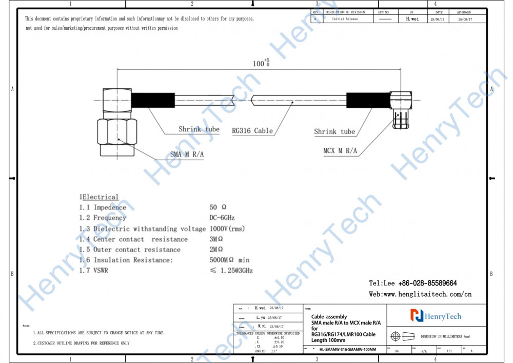 HL-SMAMW-316-MCXMW-100MM technical document