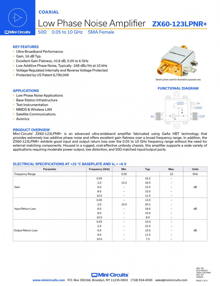 ZX60-123LPNR+ datasheet page 1